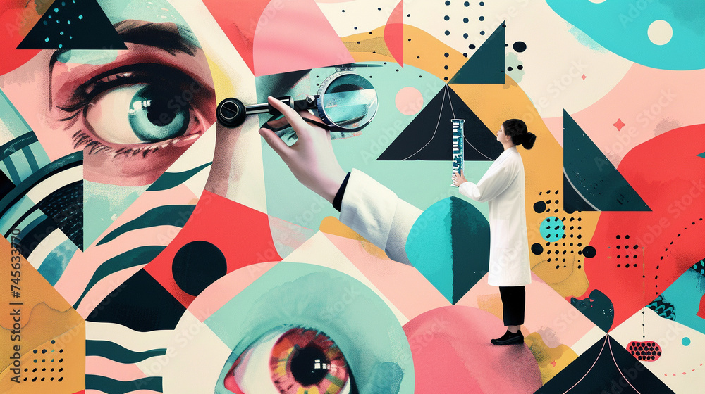 A unique and creative representation of a doctor examining a patients ...