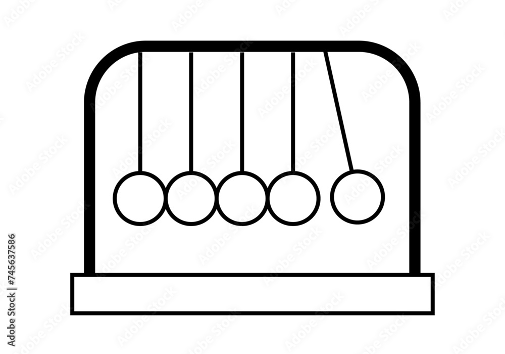 Péndulo de movimiento continuo en fondo blanco. Stock Vector | Adobe Stock
