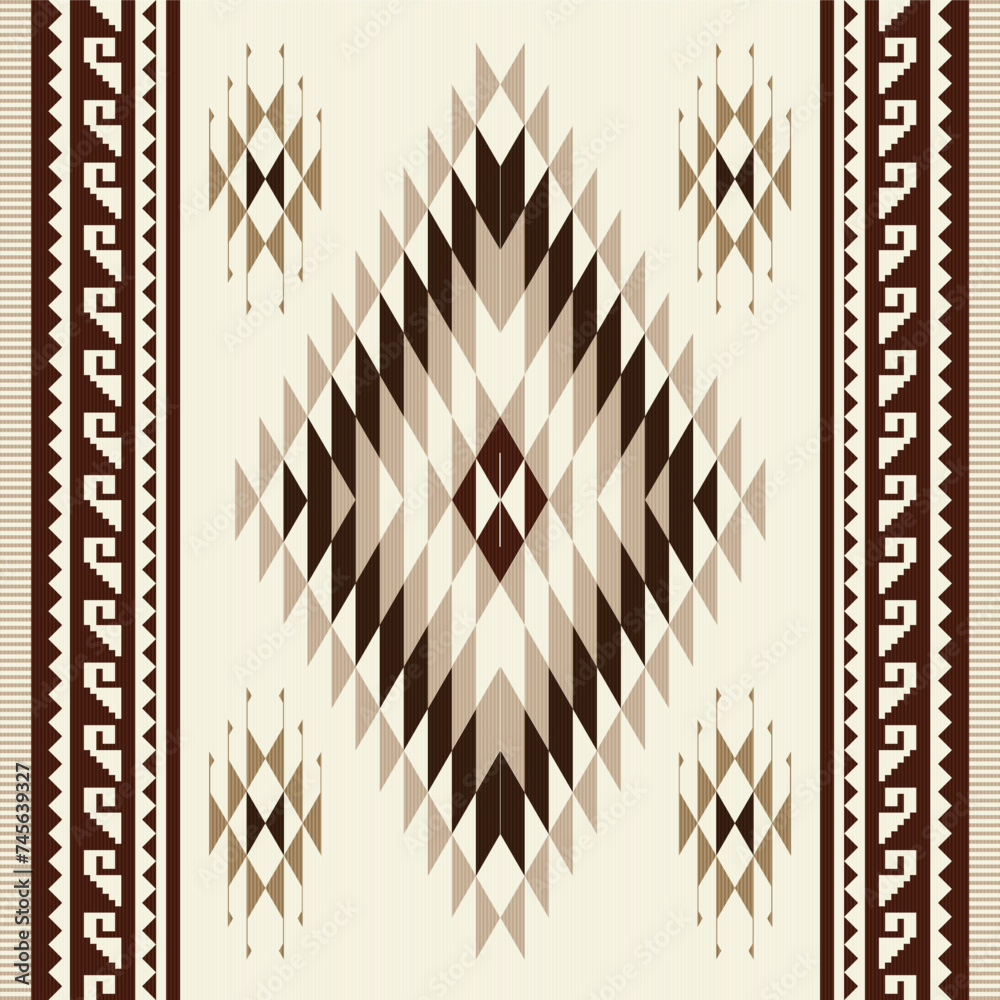 Seamless Navajo and Aztec Mexican Native tribal fabric pattern ...