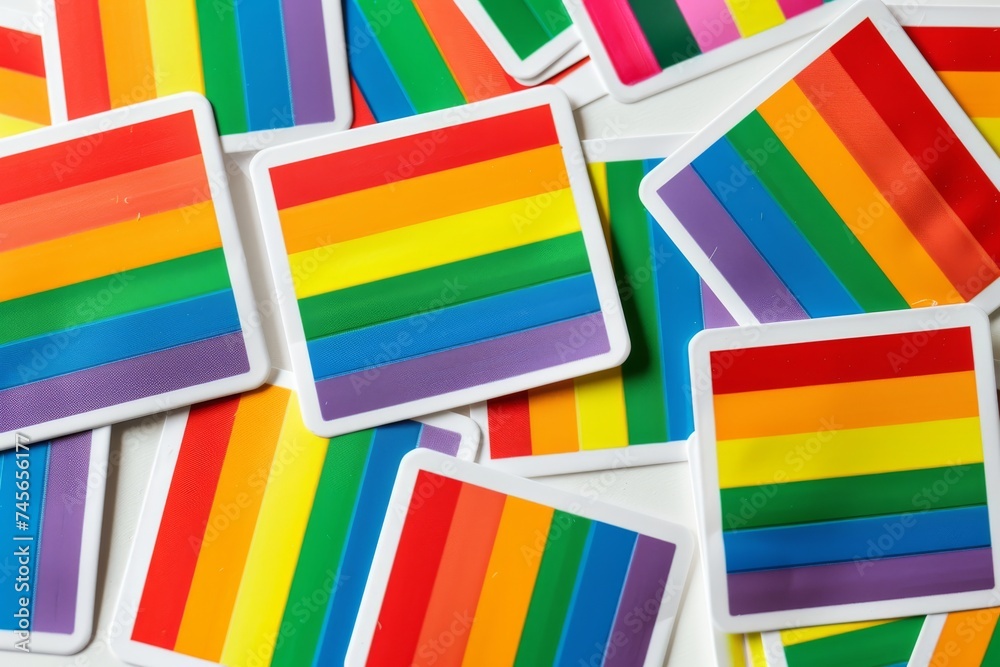 LGBTQ Sticker rejuvenating sticker design. Rainbow endearing motive ...