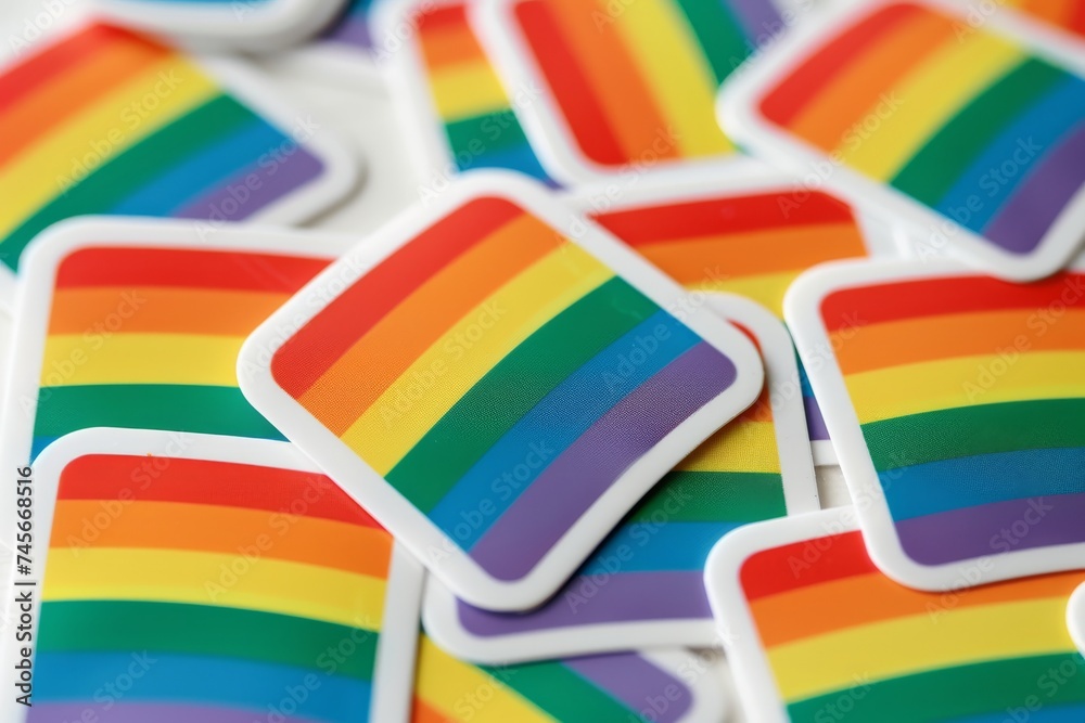 LGBTQ Sticker fondness sticker design. Rainbow demonstrative sticker ...