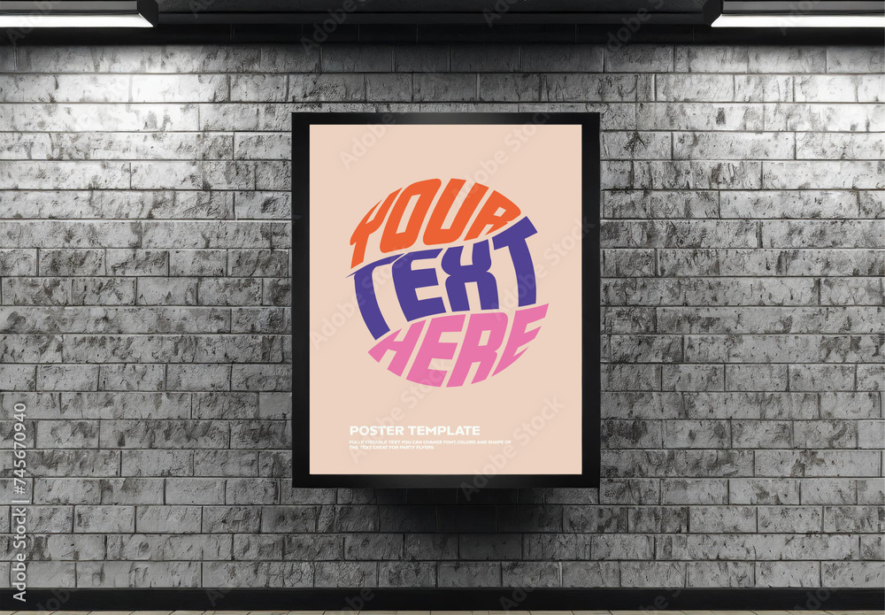 Party Poster Template with Distorted Text Stock Template | Adobe Stock