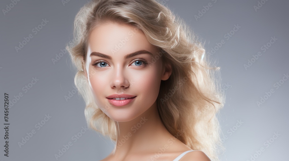 beautiful ,woman, glowing, skin, hair, elegant ,aura, medical ,spa ...