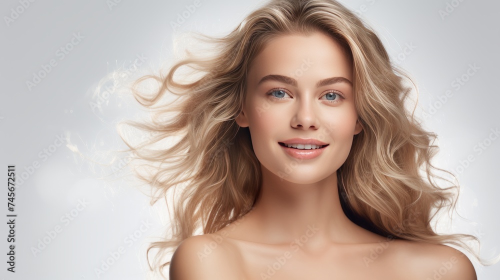 beautiful ,woman, glowing, skin, hair, elegant ,aura, medical ,spa ...