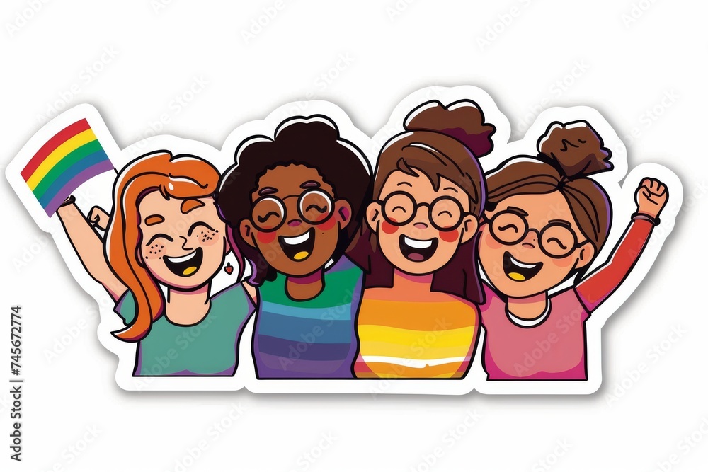 LGBTQ Sticker gentle design. Rainbow lgbtq inclusion sticker motive ...