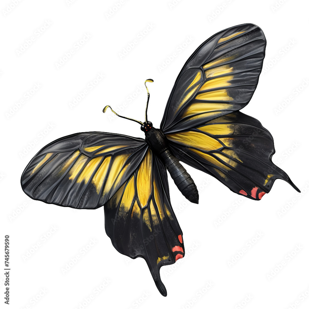 queen alexandra's birdwing butterfly isolated on transparent background ...
