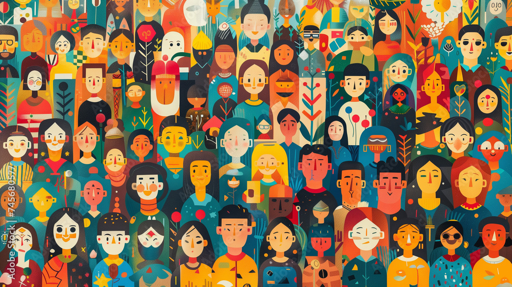 Capturing the spirit of cultural diversity, an image depicts people ...