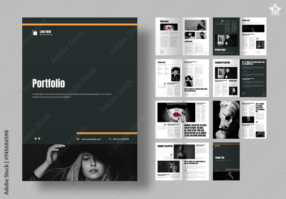 Portfolio Magazine Layout Stock Template | Adobe Stock