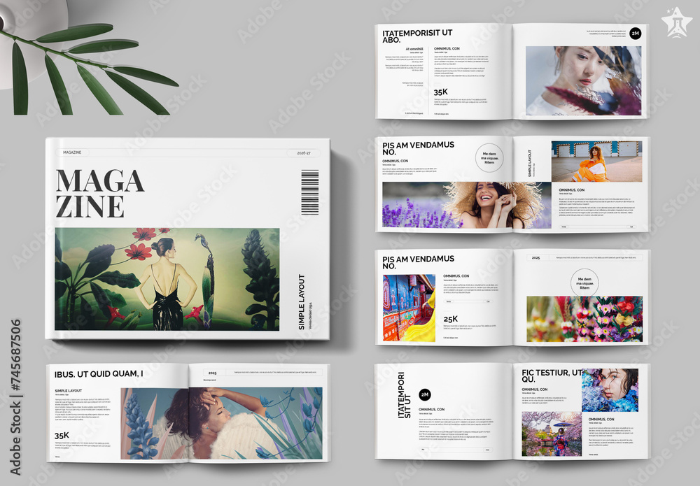 Magazine Layout Landscape Stock Template | Adobe Stock