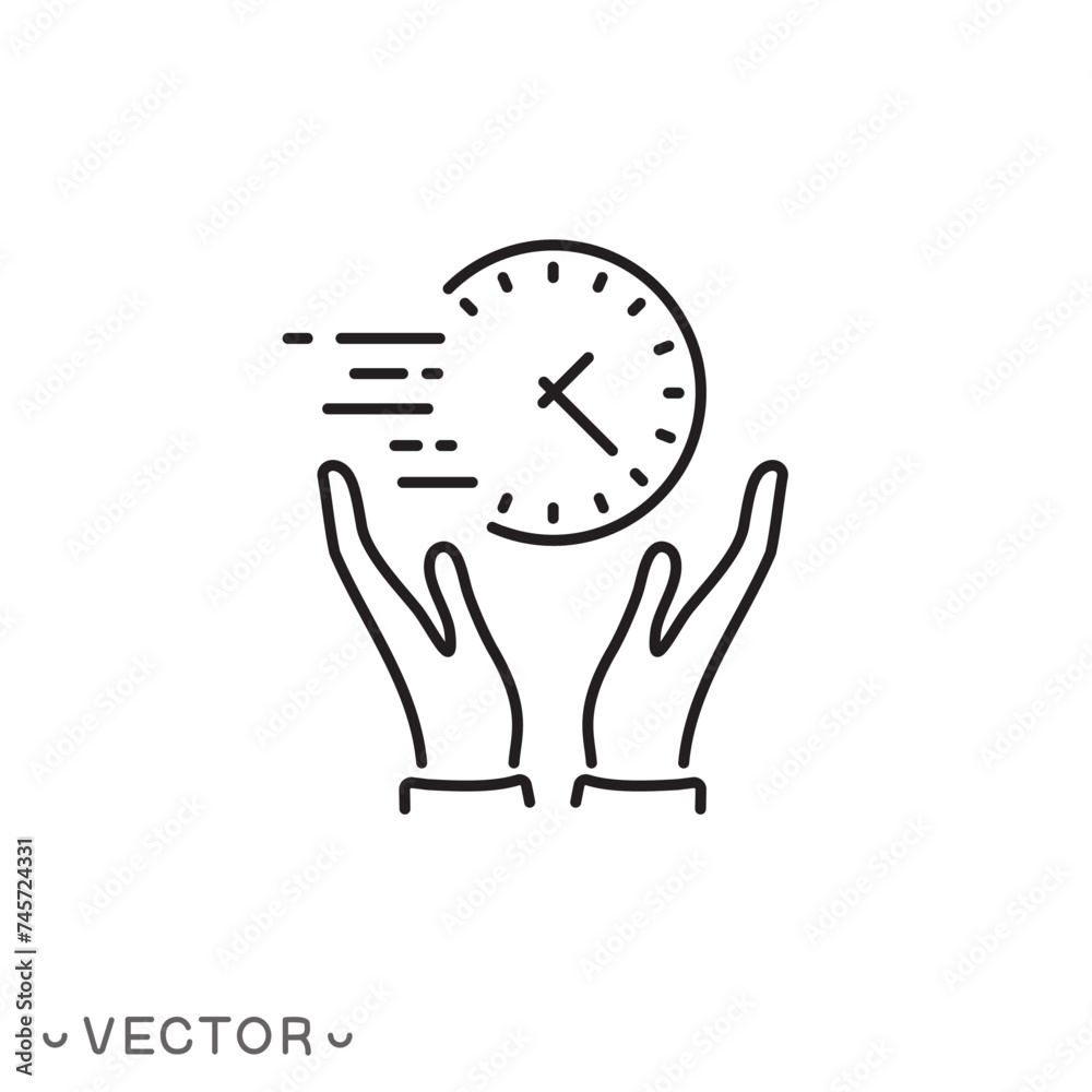 value save time icon, execute in fast deadline, quick designated, rapid ...