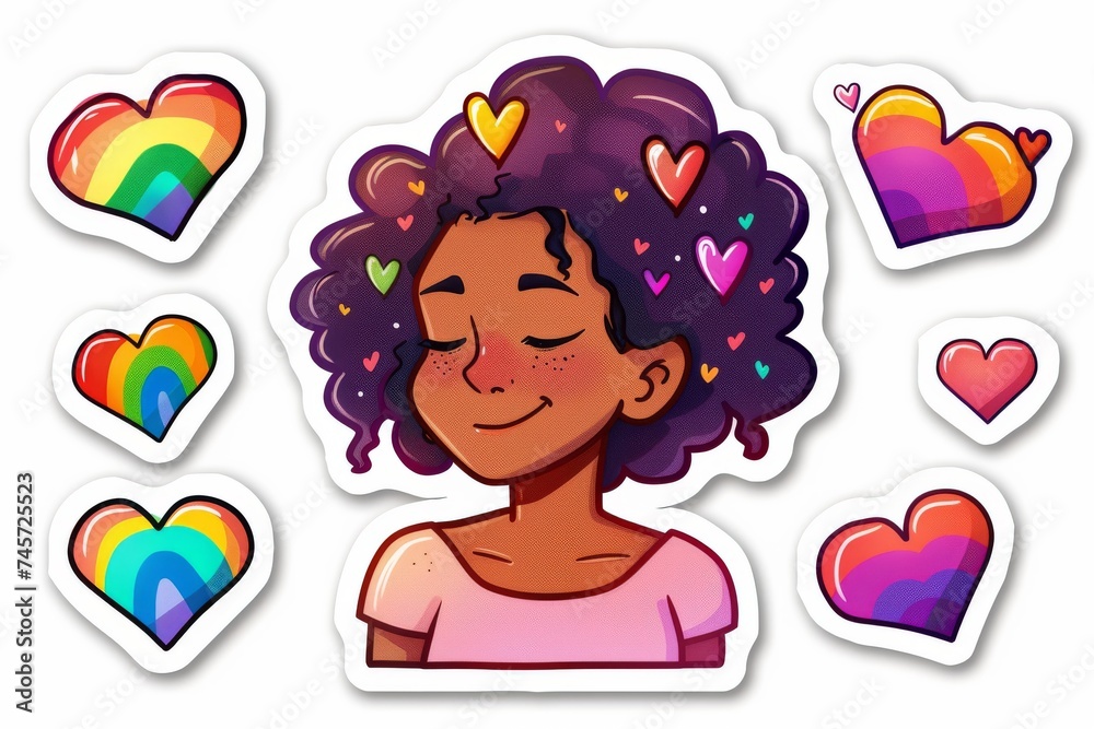 LGBTQ Sticker fancy sticker design. Rainbow self confidence motive ...