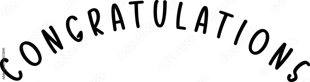 Congratulations Black Sign. Curved Congratulations Calligraphy ...