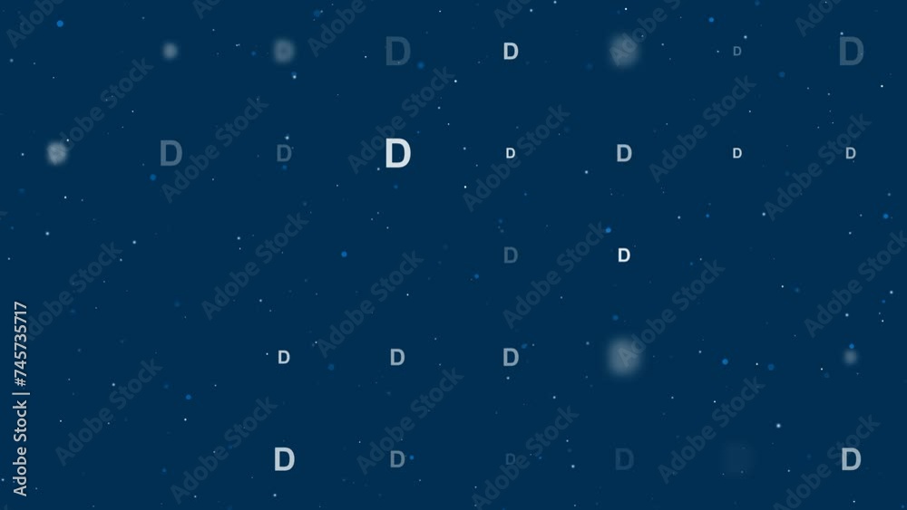 Template animation of evenly spaced capital letter D symbols of ...