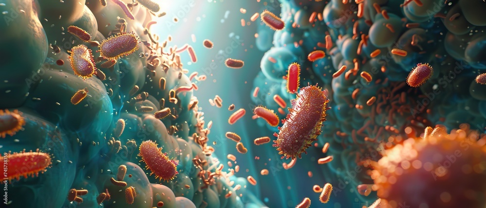 Bacterial The Mouth's Defense - A 3D scene where heroic antibodies ...