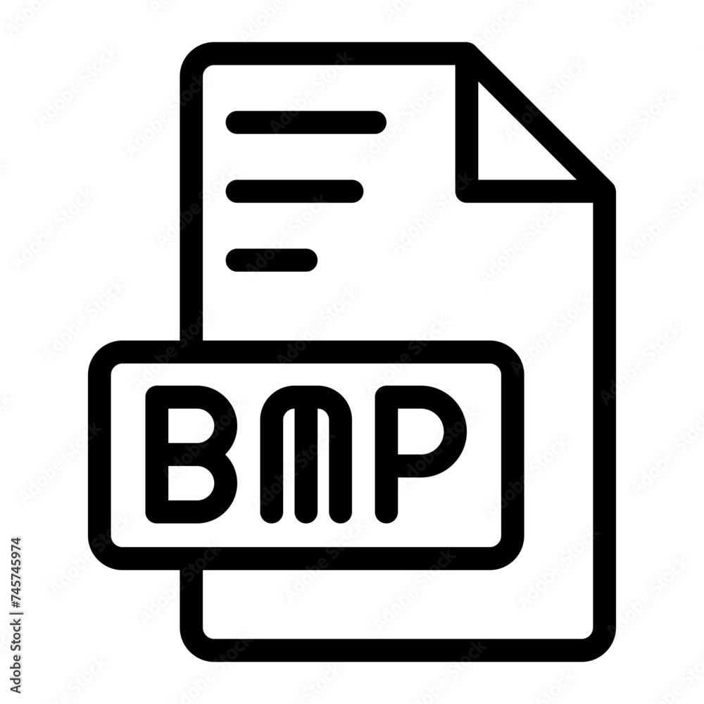 bmp icon outline style design image file. image extension format file ...