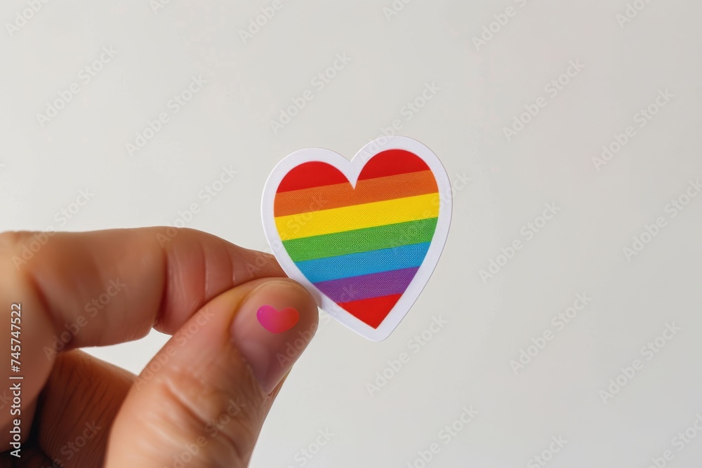 LGBTQ Sticker love connection design. Rainbow lgbtq pride sticker for optimism motive tasteful ...