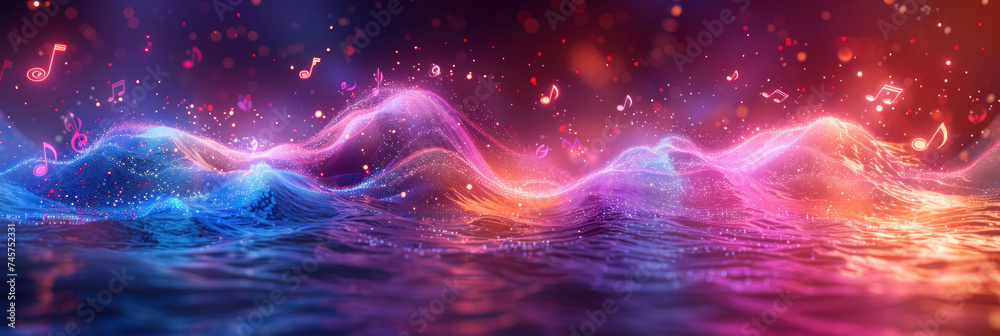 Close up of Melody flowing music wave abstract background showing ...