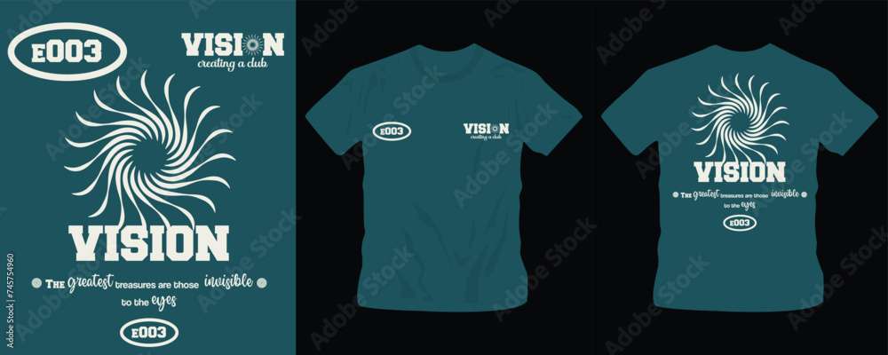 vision graphic t-shirt design ready to print front and back Stock ...