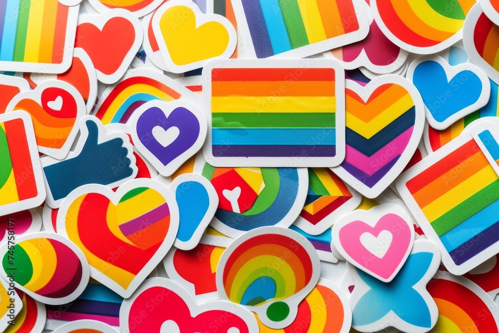 LGBTQ Sticker lgbtq pride sticker for league design. Rainbow pride love ...