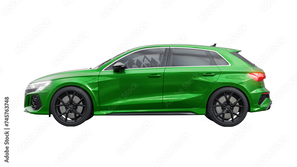 Berlin. Germany. February 20, 2024. Audi RS3 2022. Green metallic ...