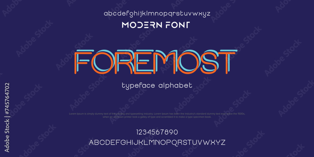 Double line monogram alphabet and tech fonts. Lines font regular ...