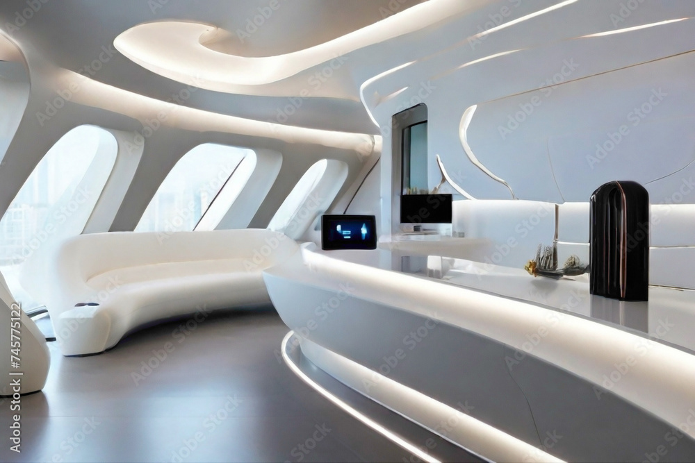 interior room decoration and structural background in pink color in ...