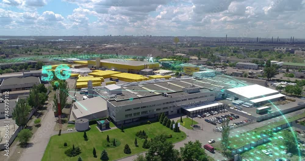 Visualization of signal transmission from the tower. A cell data tower ...