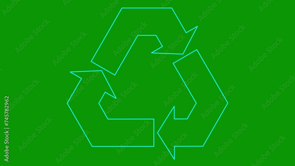 Vidéo Stock Animated linear blue ecology icon is drawn. Line symbol of ...