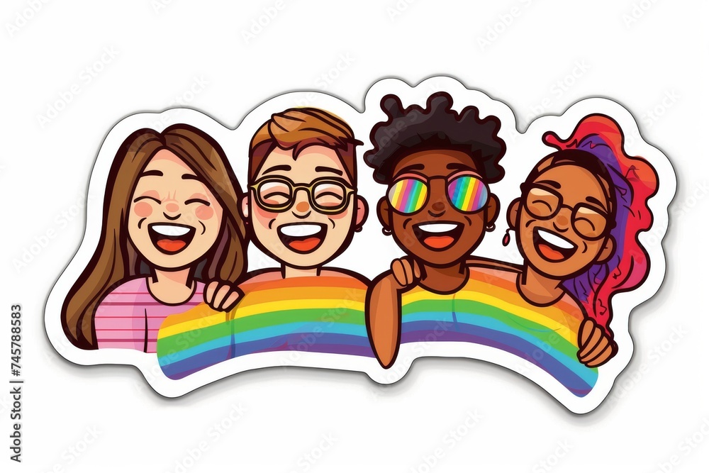 LGBTQ Sticker lgbtq pride sticker for society design. Rainbow caring ...