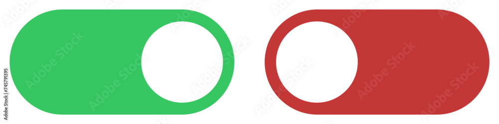 On and Off toggle switch buttons. Switch toggle buttons ON OFF ...