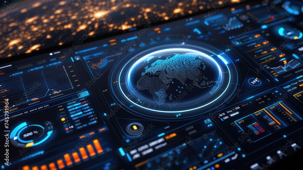 holographic map of the planet Stock Illustration | Adobe Stock