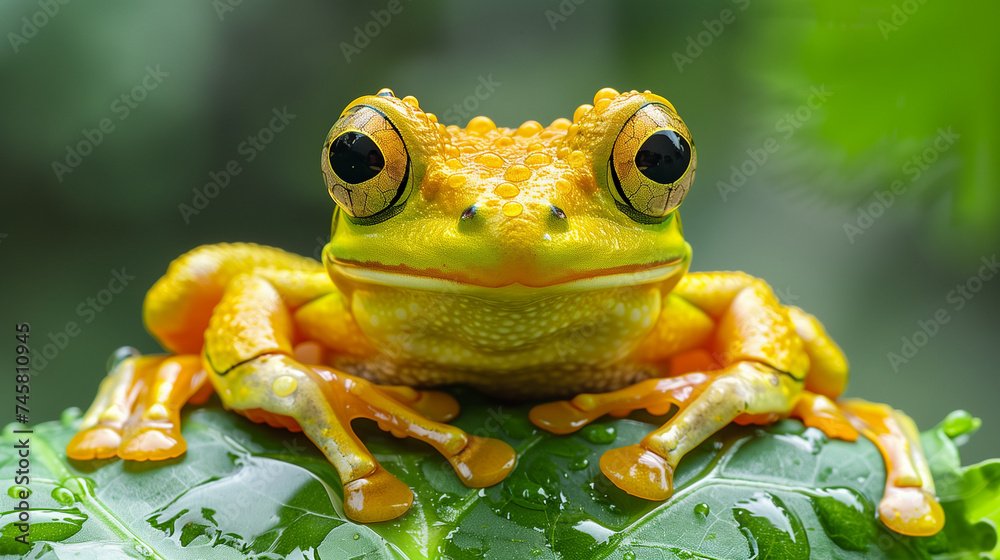Tree frog, flying frog laughing. Pacific tree frog on green leaf. Dwarf ... Tree frog, flying frog laughing. Pacific tree frog on green leaf. Dwarf ...