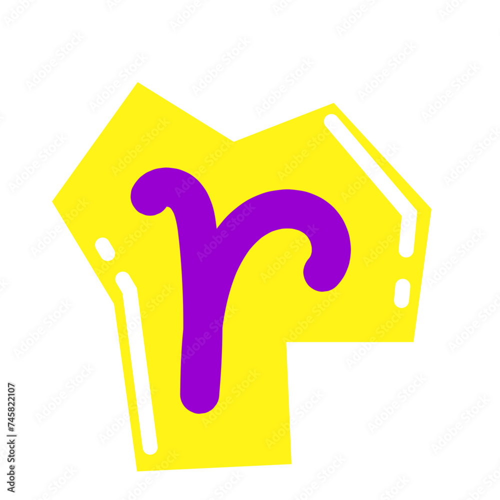 Lowercase Letter r Magazine Cutout Style, Font Cut-out Design Stock ...