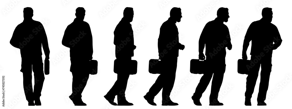 Vector concept or conceptual black silhouette of a worker with a tool ...