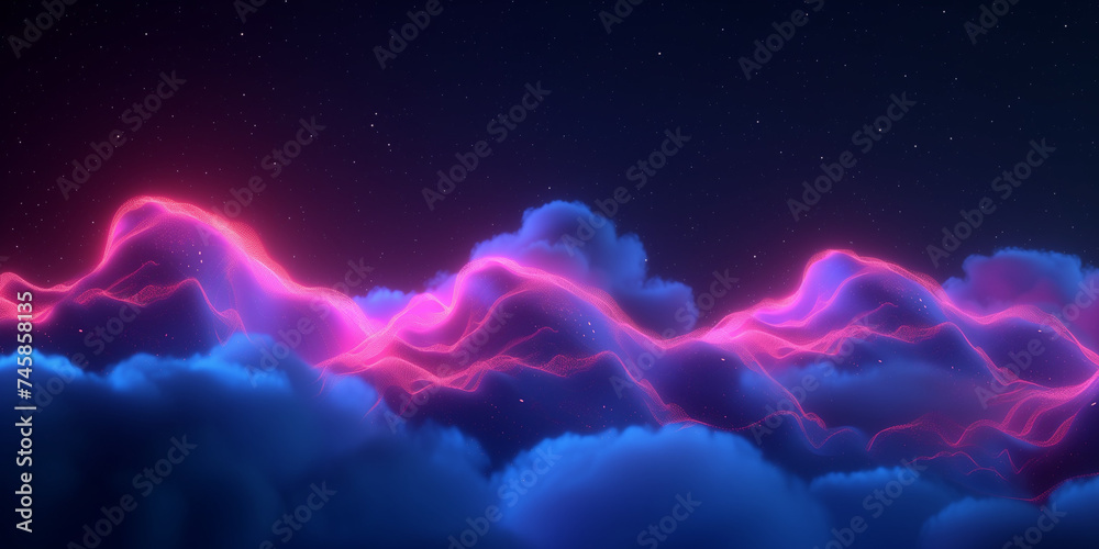 Glowing cloud background pattern. Sunset or sunrise background. Purple ...