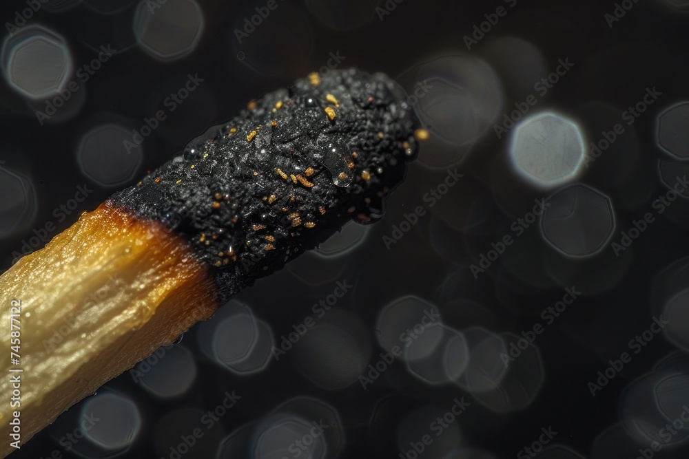 Ultra close up image of a match head displaying the chemical compounds ...
