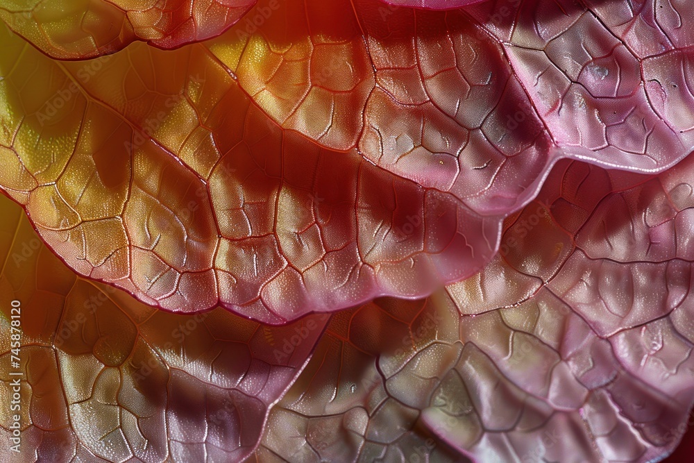 Macro image of the surface of a petal showing detailed cellular ...