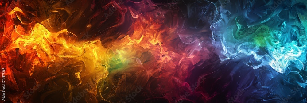 Vibrant abstract elemental clash image - A vivid abstract expressing a ...