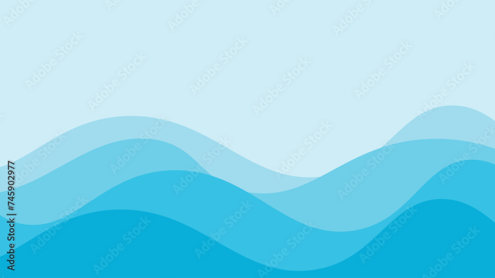 Blue ocean wave background wallpaper vector image. Illustration of ...