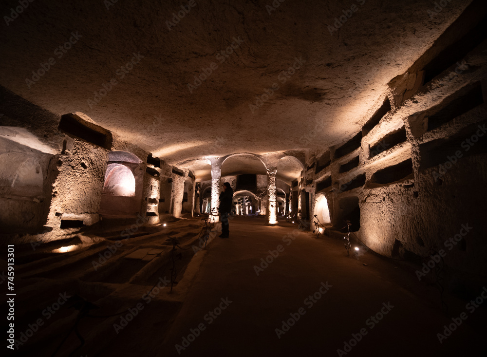 Naples, Italy - January 26 2024: view of interior of famous tourist ...