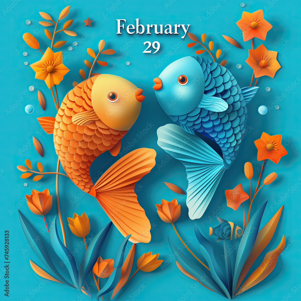 Recurso gráfico, calendario fecha día 29 de Febrero, año bisiesto ...