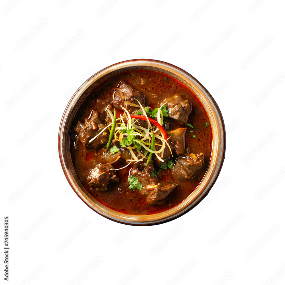 Beef Nihari served in a bowl on transparent background Png Stock ...