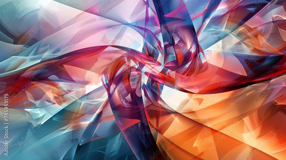 Ethereal Swirls of Translucent Color Layers A captivating digital art ...