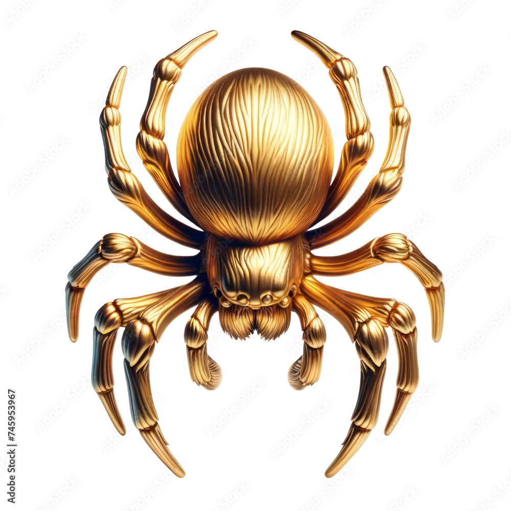 Gold spider head only,3D rendering illustration,clipart,png format ...