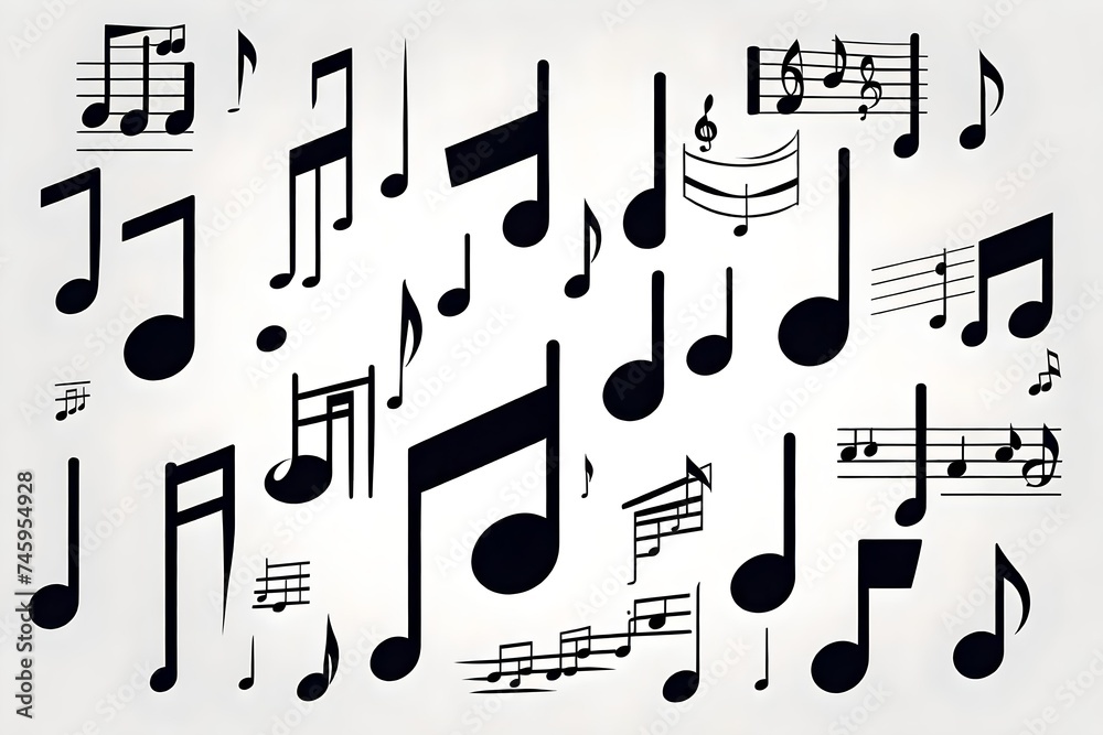 Music notes, song, melody or tune flat vector icon for musical apps and ...