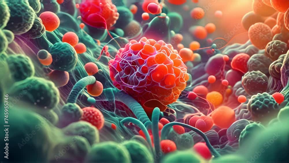 conceptual Representation of Cancer or malignant cells how it spreads ...