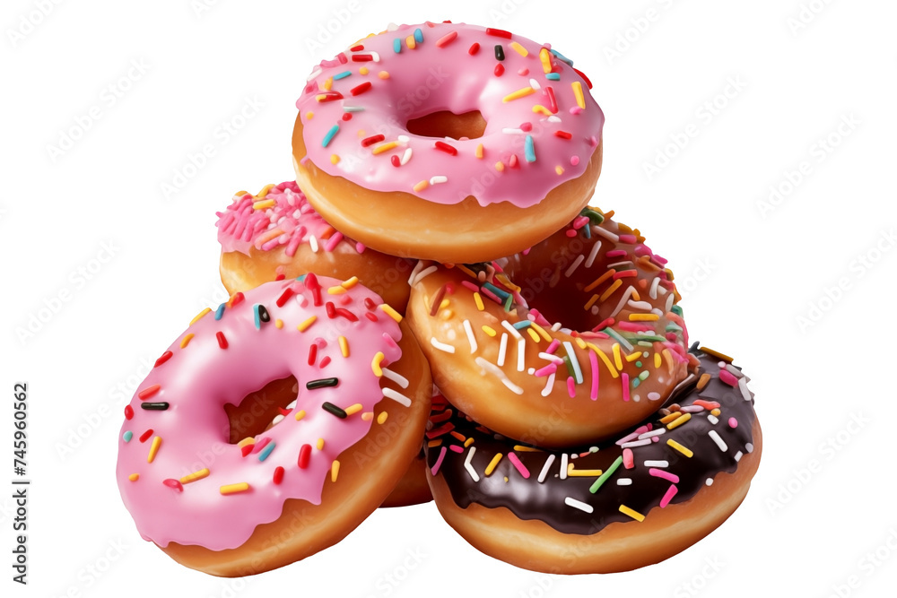 Delecious Floating donuts PNG with sprinkling falling in motion ...