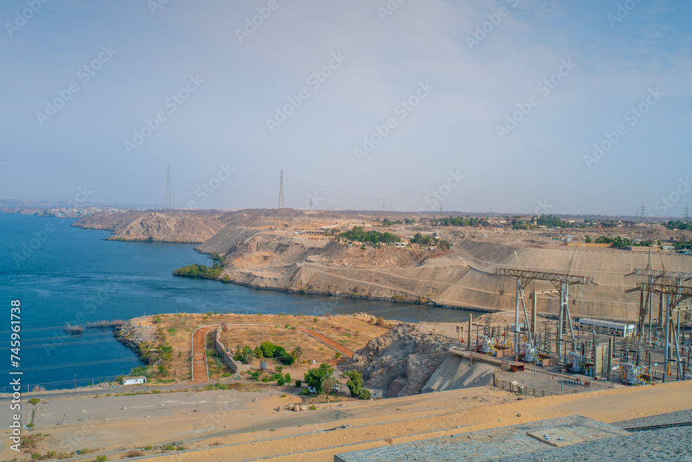 Aswan High Dam, one of the world's largest embankment dams which was ...