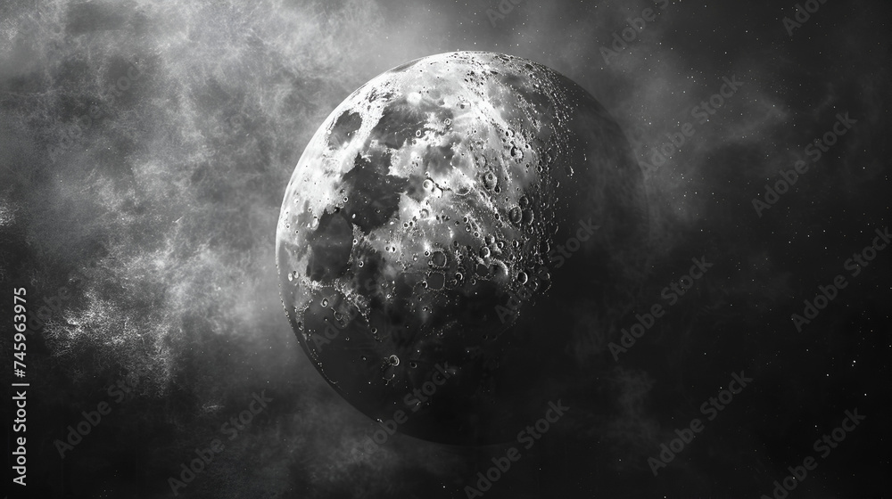Creating a sharp, realistic image of the moon glowing in the night sky ...