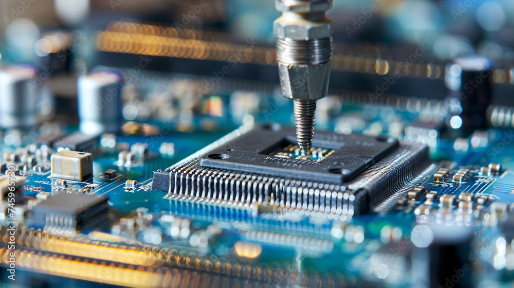 In the quest for innovation, a close-up shot showcases workers at the ...